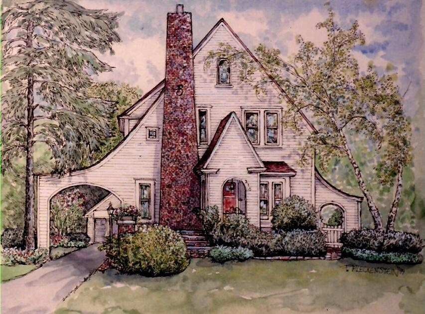 Custom House PortraitPen and Ink hand-drawn houseWatercolor | Etsy