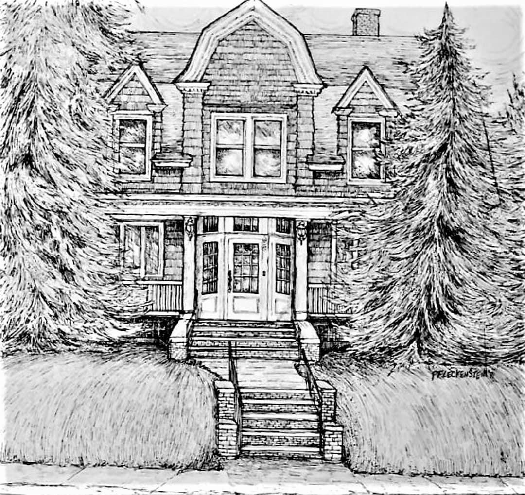 Custom Pen and Ink House Portrait, Original Home Drawing, Personalized ...