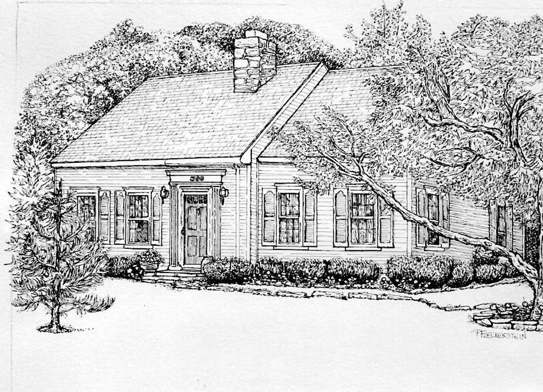 Custom House Portrait, Pen/ink Hand Drawn Home Illustration - Etsy