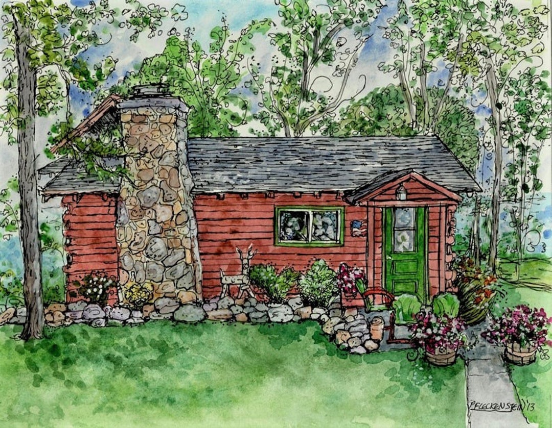 Handpainted Watercolor House Portrait, Custom First Home Illustration ...