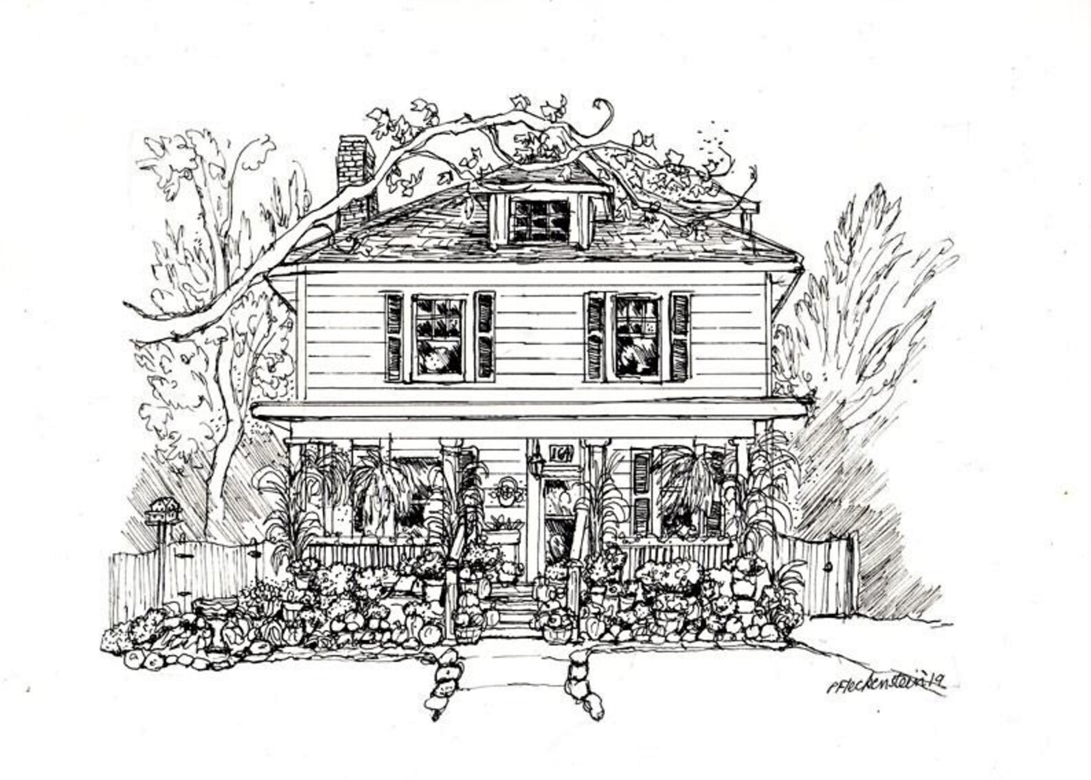 Pen and Ink Custom House Drawing House Portrait Hand-drawn - Etsy