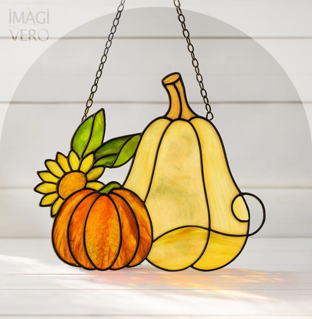 Halloween Pumpkin Stained Glass Pattern PDF, Digital Suncatcher ...