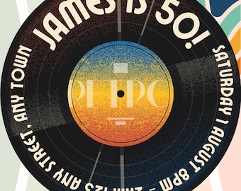 1975 Disco Party Invitation Template, Retro 70s Birthday Invite ...