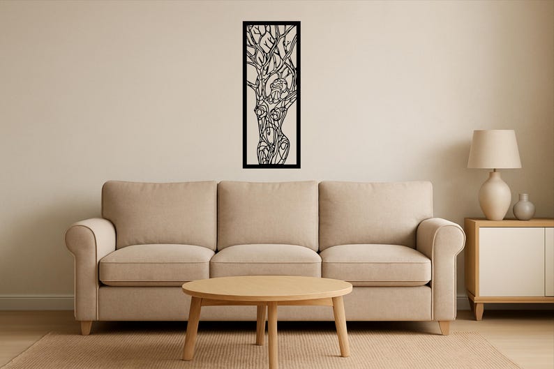 Tree Woman Wall Panel SVG | Laser Cut Organic Female Form Vector File ...
