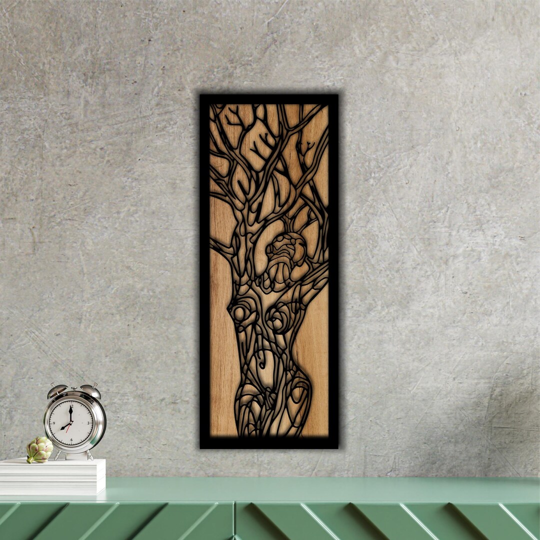 Tree Woman Wall Panel SVG | Laser Cut Organic Female Form Vector File ...