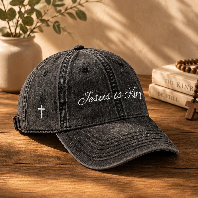 Jesus is King Embroidered Baseball Cap | Christian Merch, Unisex ...