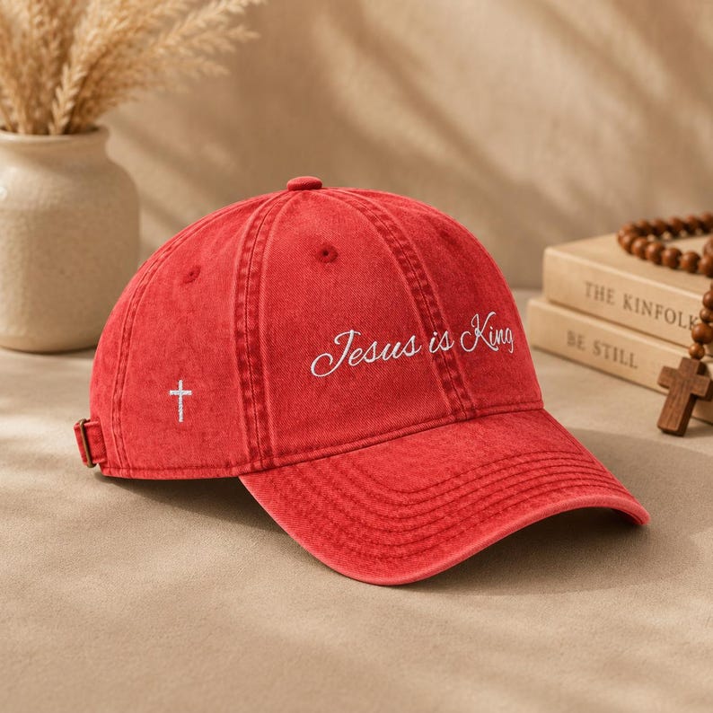 Jesus is King Embroidered Baseball Cap | Christian Merch, Unisex ...