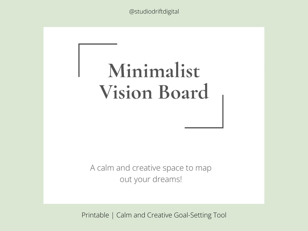 Minimalist Vision Board Kit Printable | Calm Goal Setting PDF | Self ...