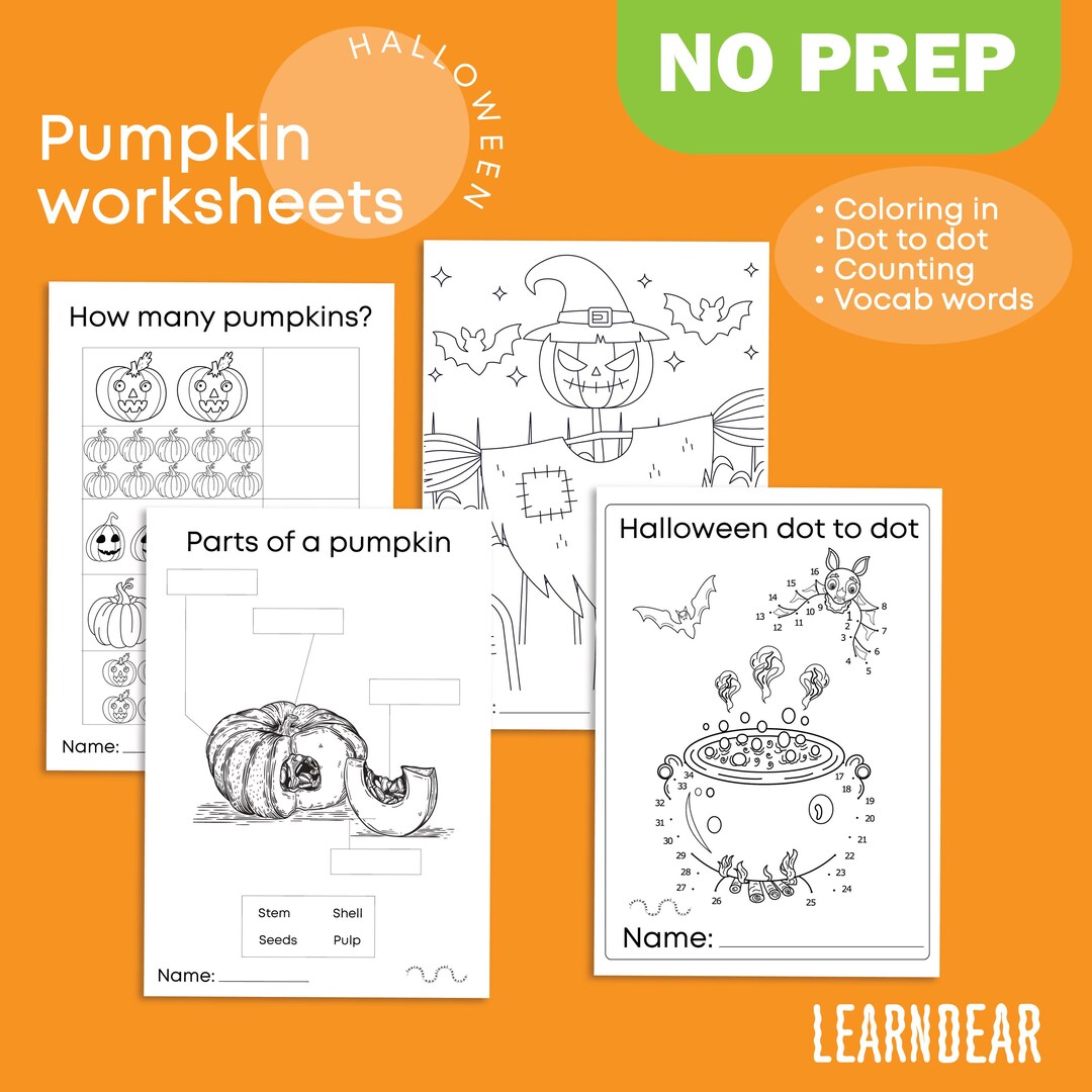 Halloween Pumpkin Activity Pack - Fun & Educational! - Etsy