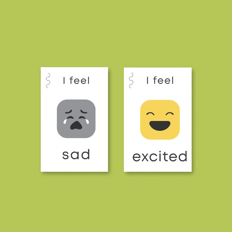 Emotions & Feelings Flashcards – Set of 16 Printable Cards (english) - Etsy