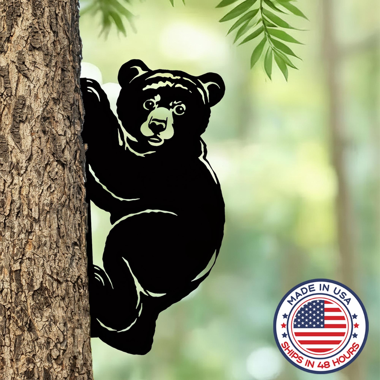 Whimsical Climbing Bear Metal Sign,funny Bear Gift,cute Bear Metal Art ...