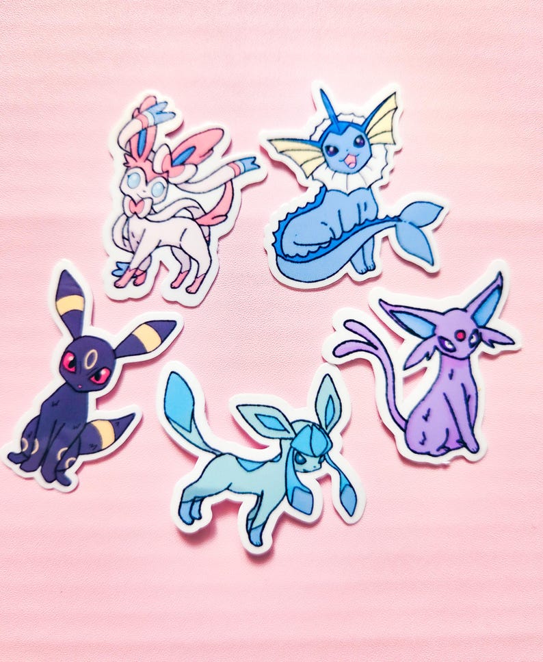 Eeveelutions Pokemon Sticker Bundle - Vinyl Sticker for Phones, Laptops ...