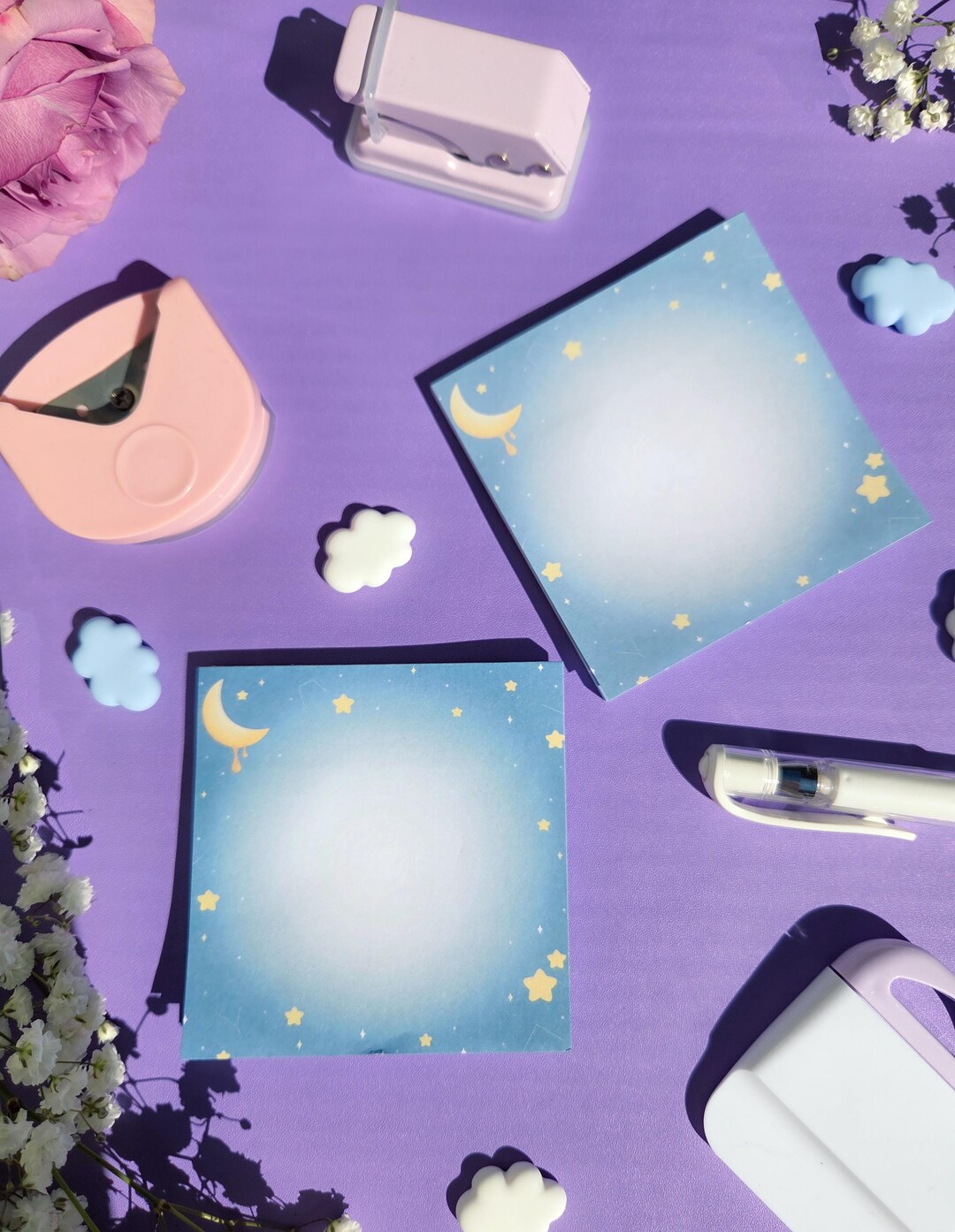 Celestial Moon & Stars Sticky Notes – Kawaii Sky Memo Pad - Etsy