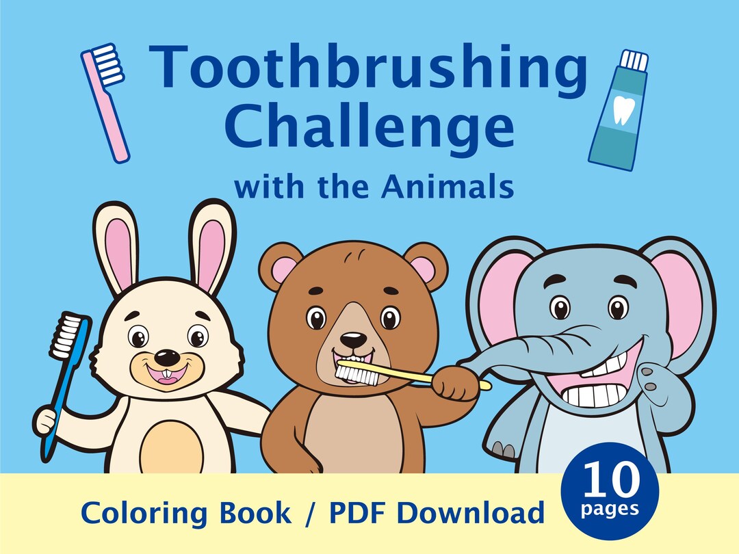Toothbrushing Coloring Book for Toddlers | Self Care for Kids Printable ...