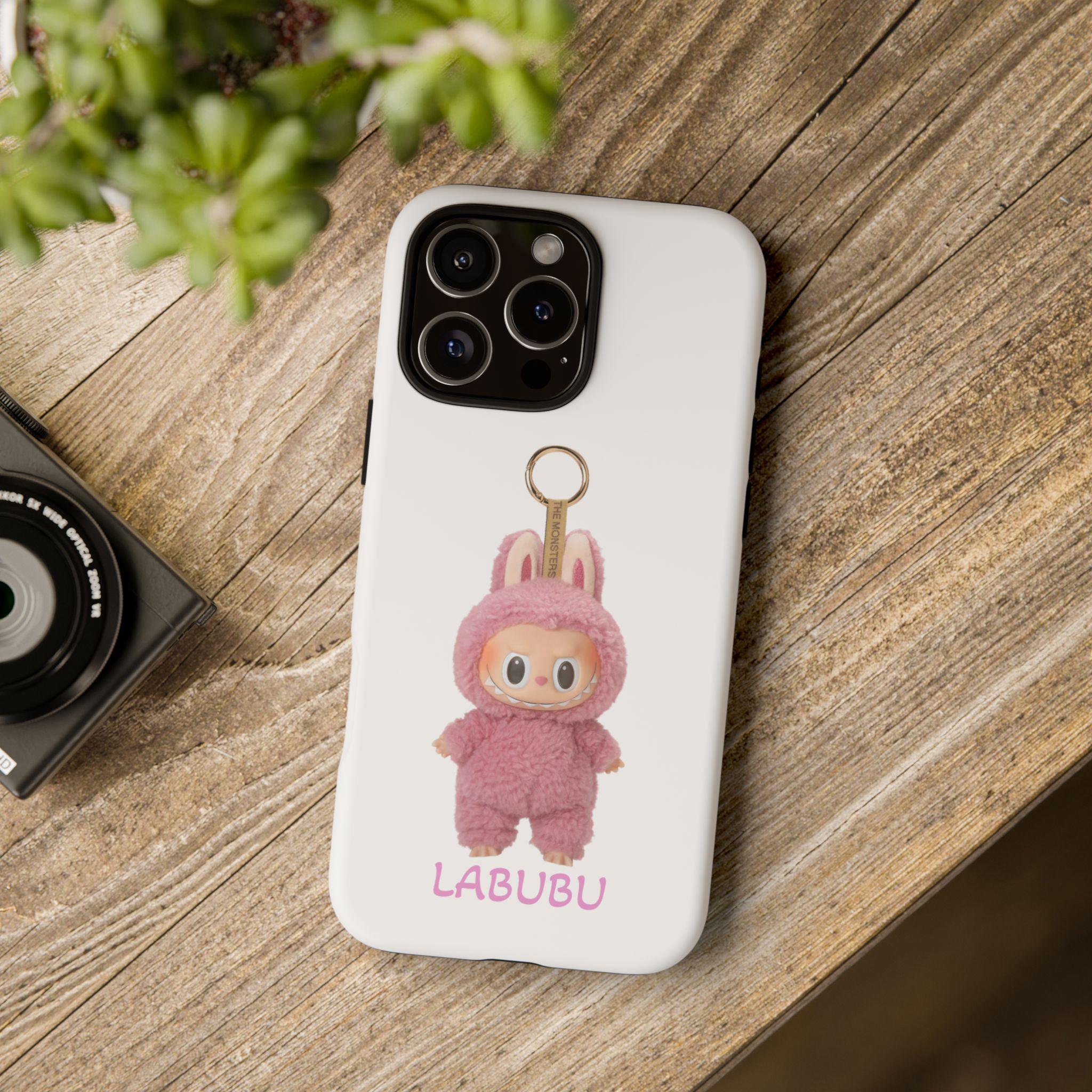 Cute LABUBU Phone Case, Kawaii Pink Plush Keychain Design, Pop Mart Fan ...