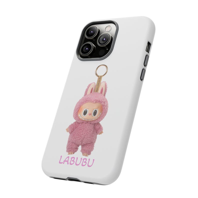 Cute LABUBU Phone Case, Kawaii Pink Plush Keychain Design, Pop Mart Fan ...