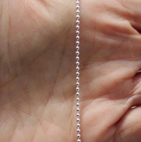 18" Sterling Silver Ball Chain 1.5mm .925 Chain, Bead… - Gem
