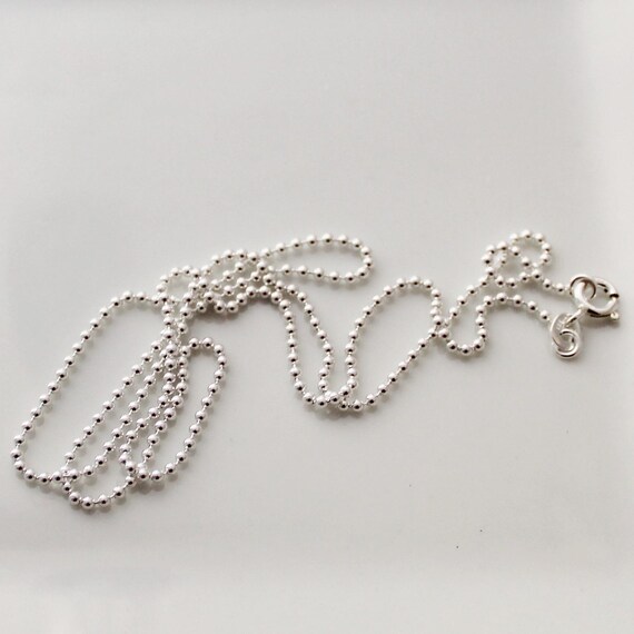 18" Sterling Silver Ball Chain 1.5mm .925 Chain, Bead… - Gem