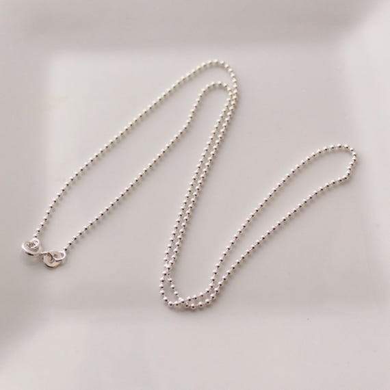 18" Sterling Silver Ball Chain 1.5mm .925 Chain, Bead… - Gem