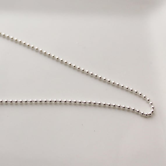 18" Sterling Silver Ball Chain 1.5mm .925 Chain, Bead… - Gem