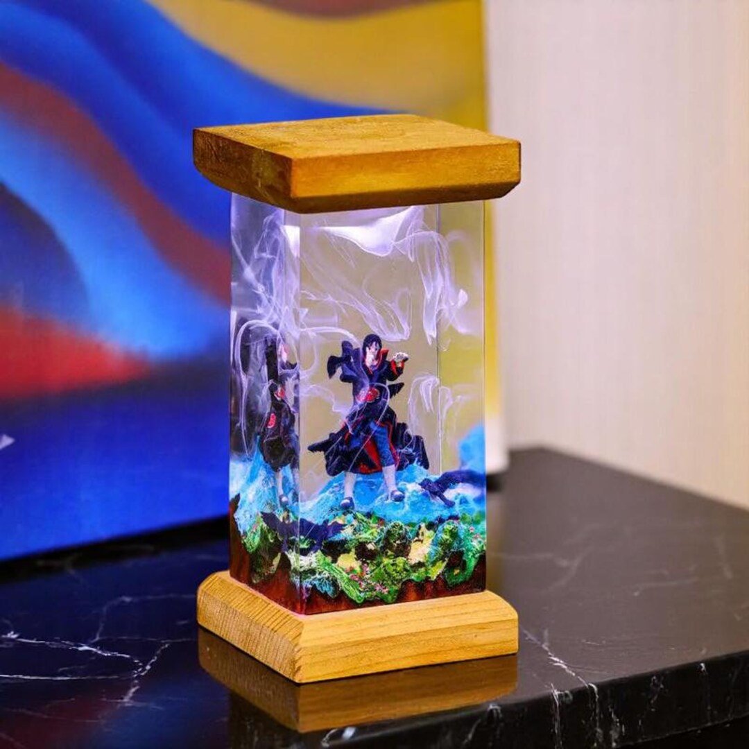 Itachi Uchiha Naruto Epoxy Resin Lamp, Wooden Resin Night Light, Best ...