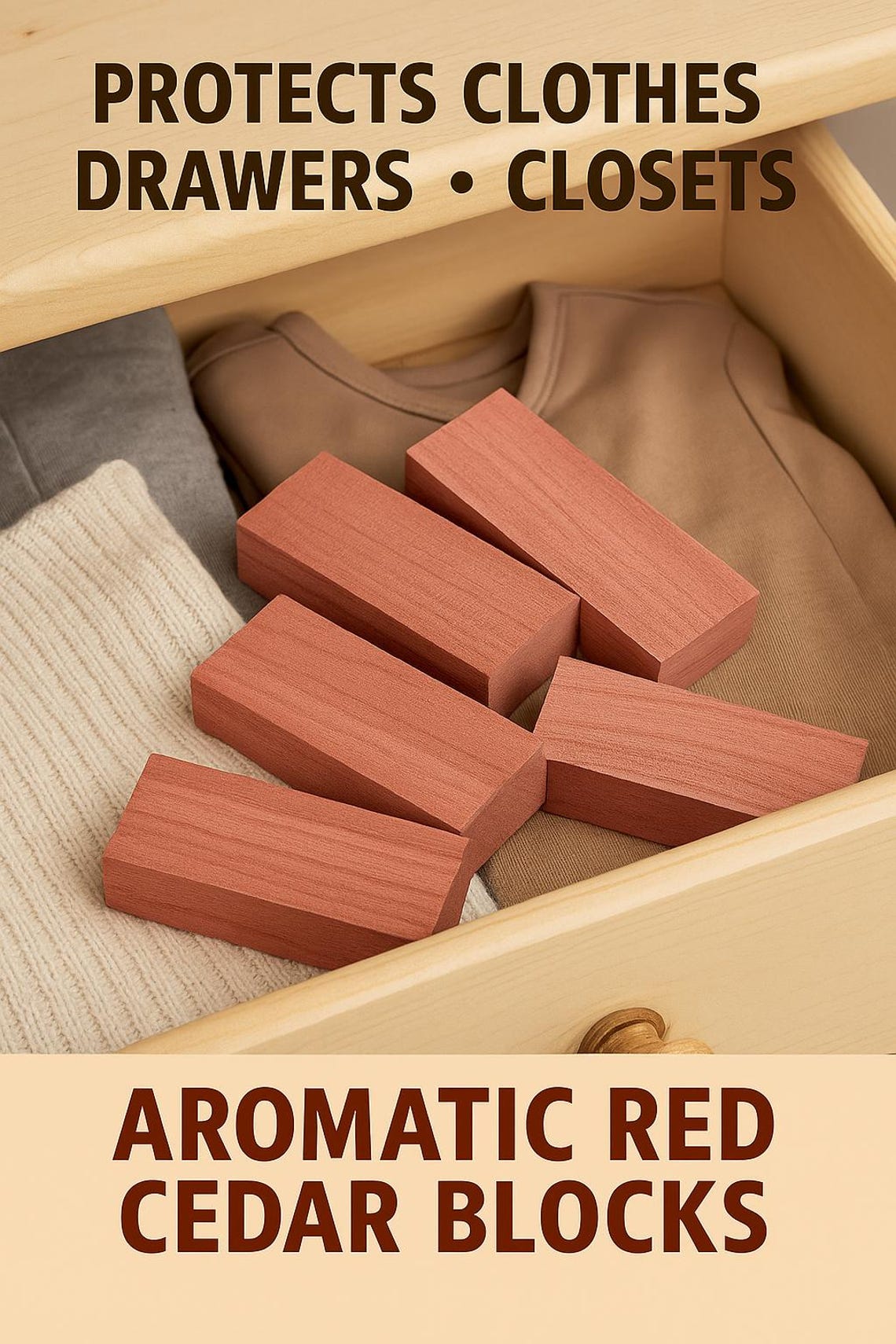 Aromatic Red Cedar Closet Blocks – Natural Moth Repellent, Handcrafted ...