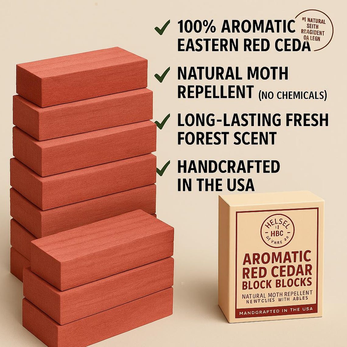 Aromatic Red Cedar Closet Blocks – Natural Moth Repellent, Handcrafted ...