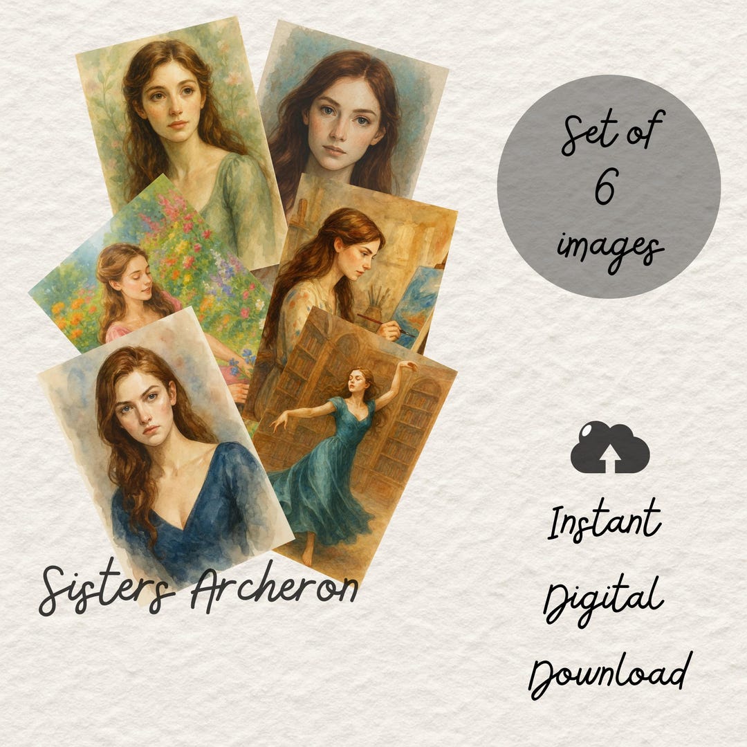 Archeron Sisters Art Set: ACOTAR Fantasy Watercolor Prints (digital ...