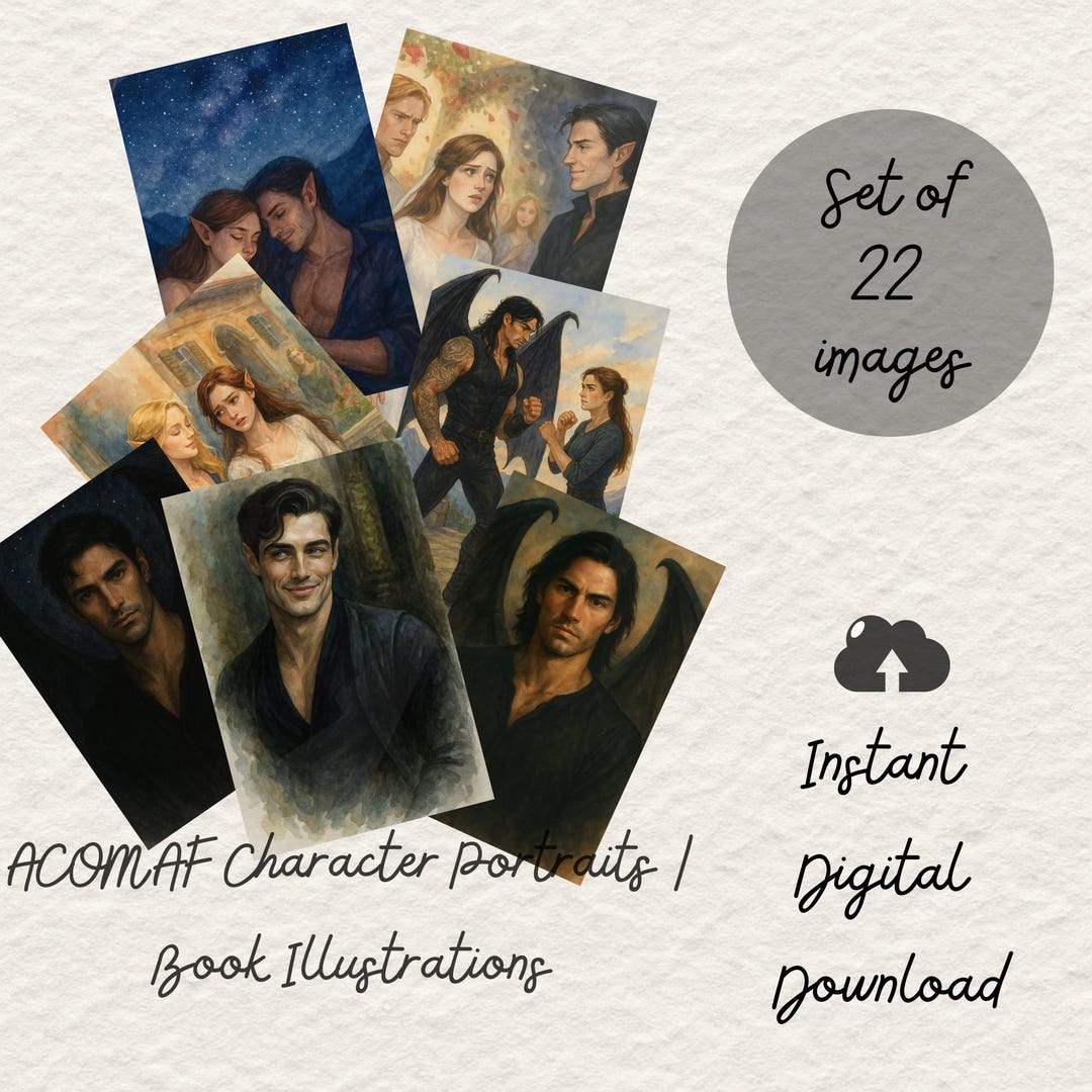 ACOMAF Illustrations Set, A Court of Mist and Fury Art, Feyre, Rhysand ...