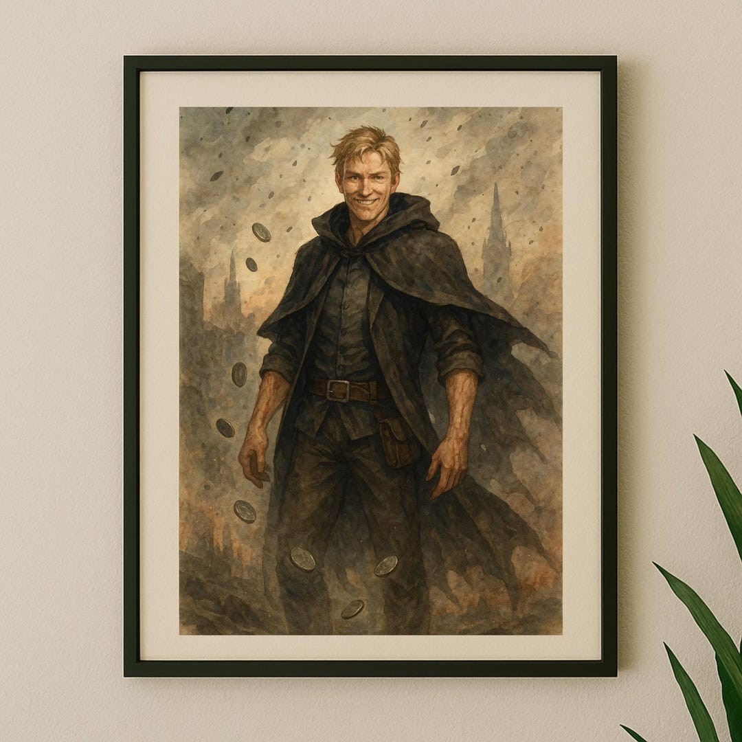 Kelsier Mistborn Art Print, Fantasy Wall Decor, Digital Illustration A4 ...