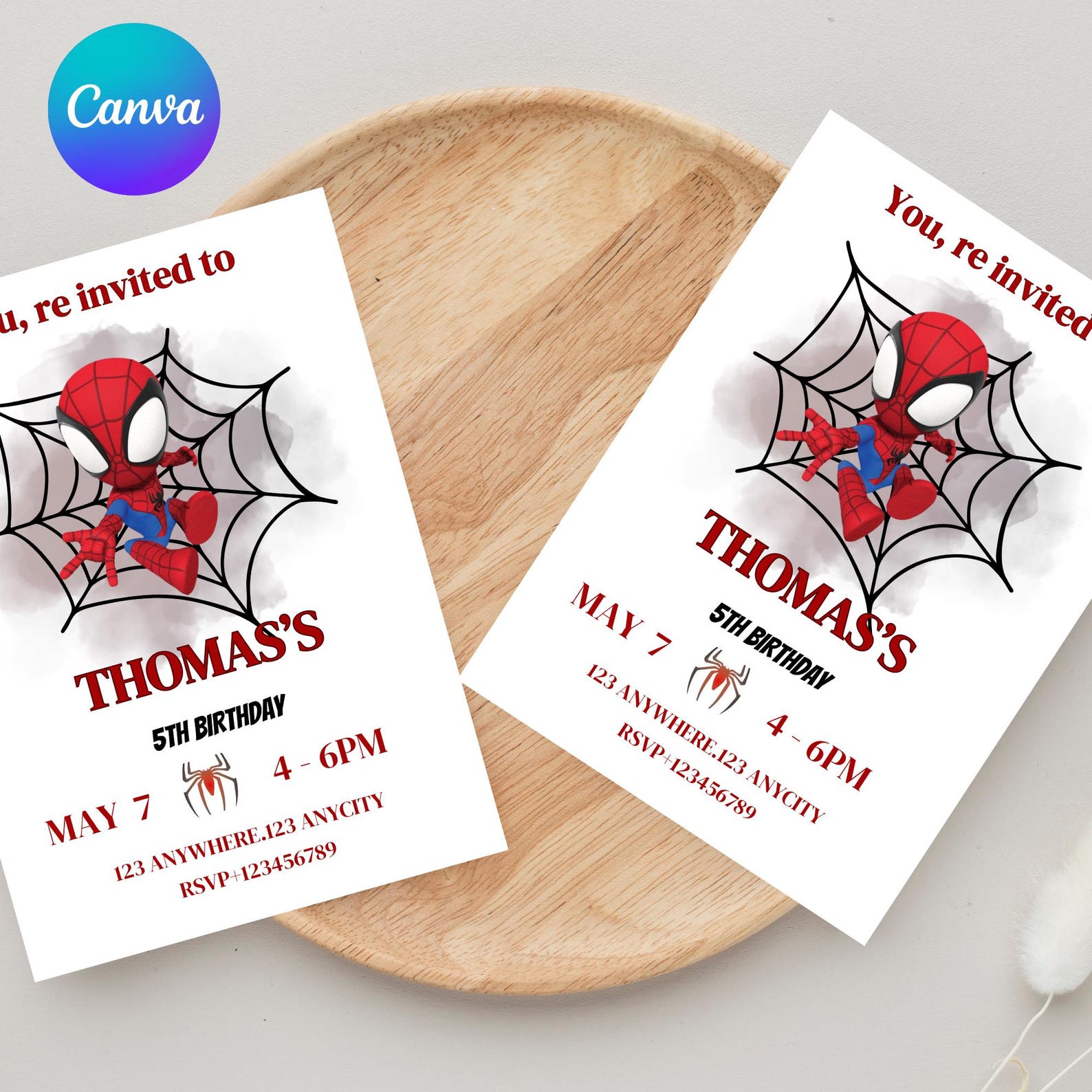 Spider Man Invitation Template, Printable Birthday Party Invitation ...