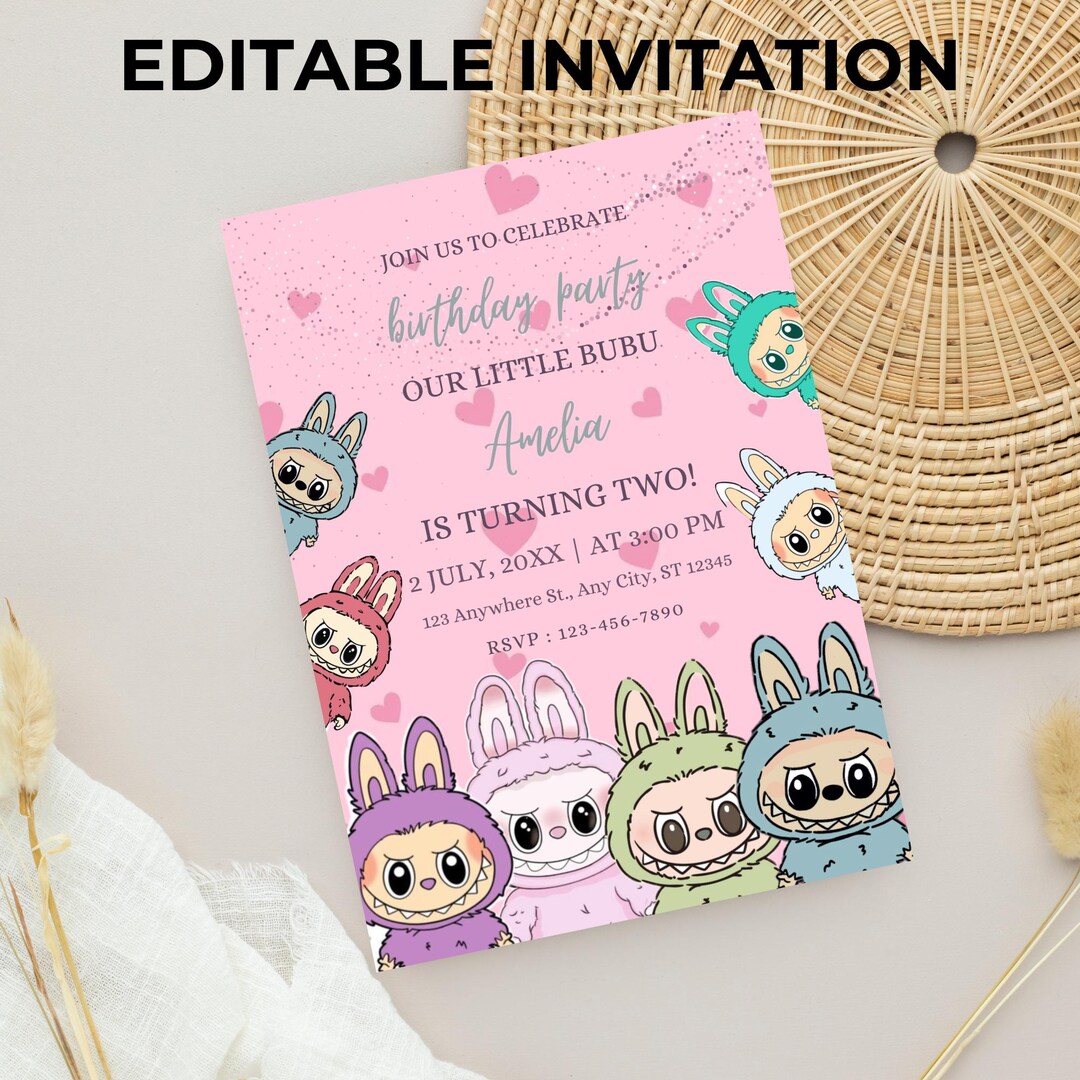 Labubus Birthday Party Invite, Labubus Birthday Party, Labubus Birthday ...