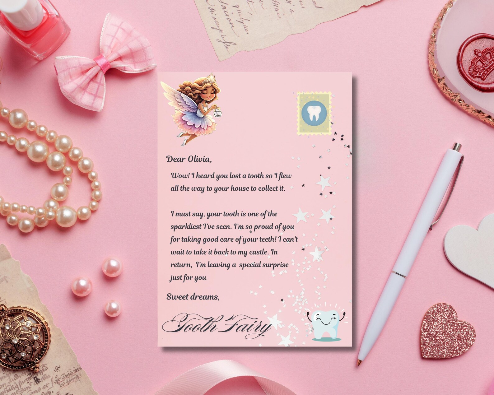 Editable Tooth Fairy Letter Template, Printable Letter From Tooth Fairy ...