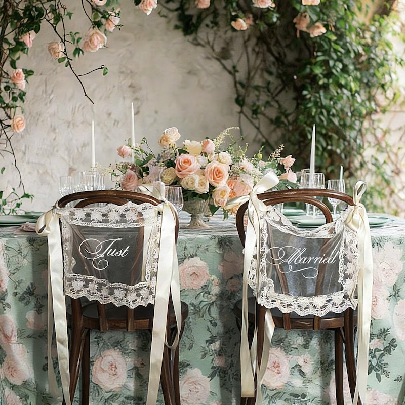 Just Married Lace Chairs - Etsy