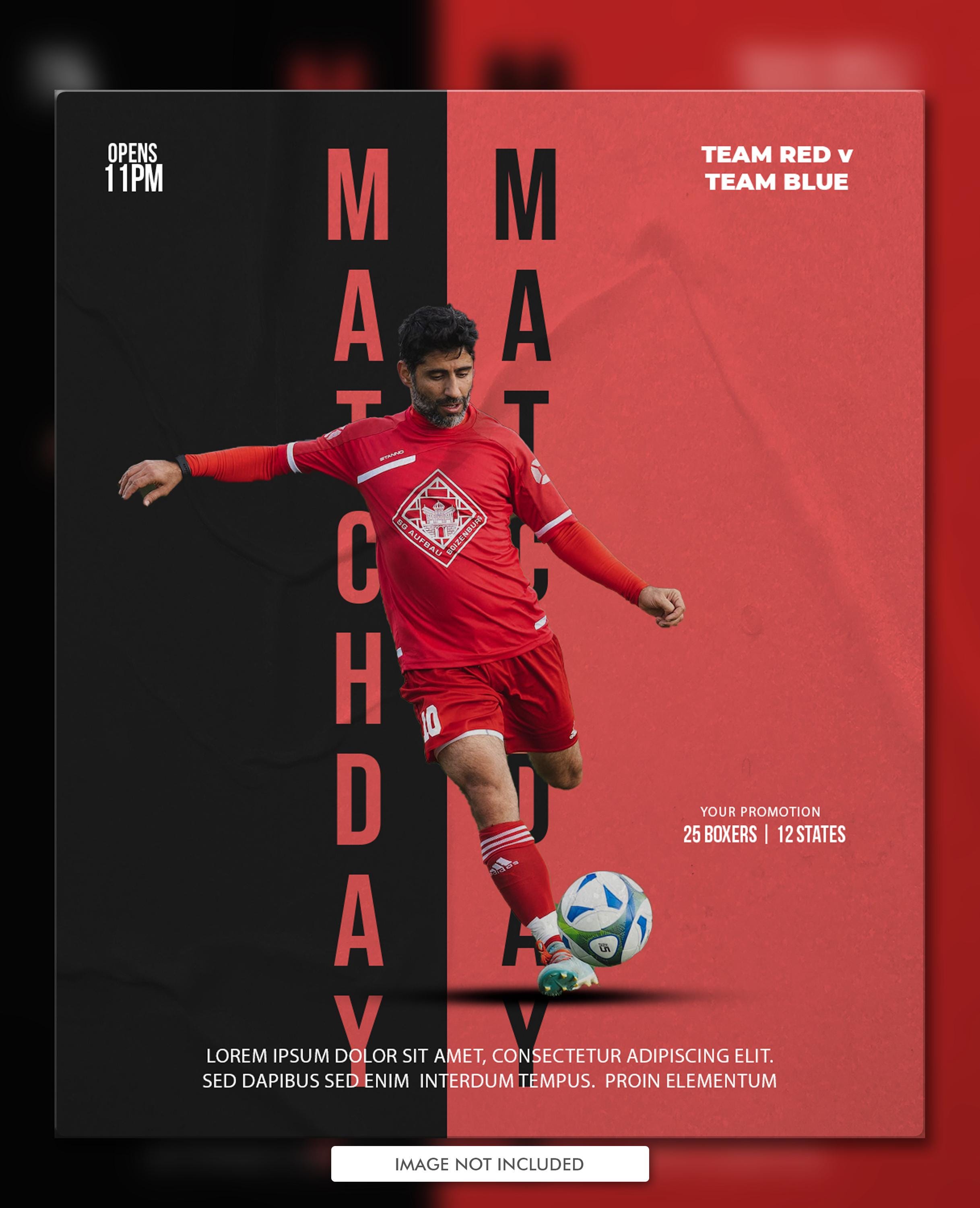 10 Football Social Media Poster Template Vertical Design for Soccer ...