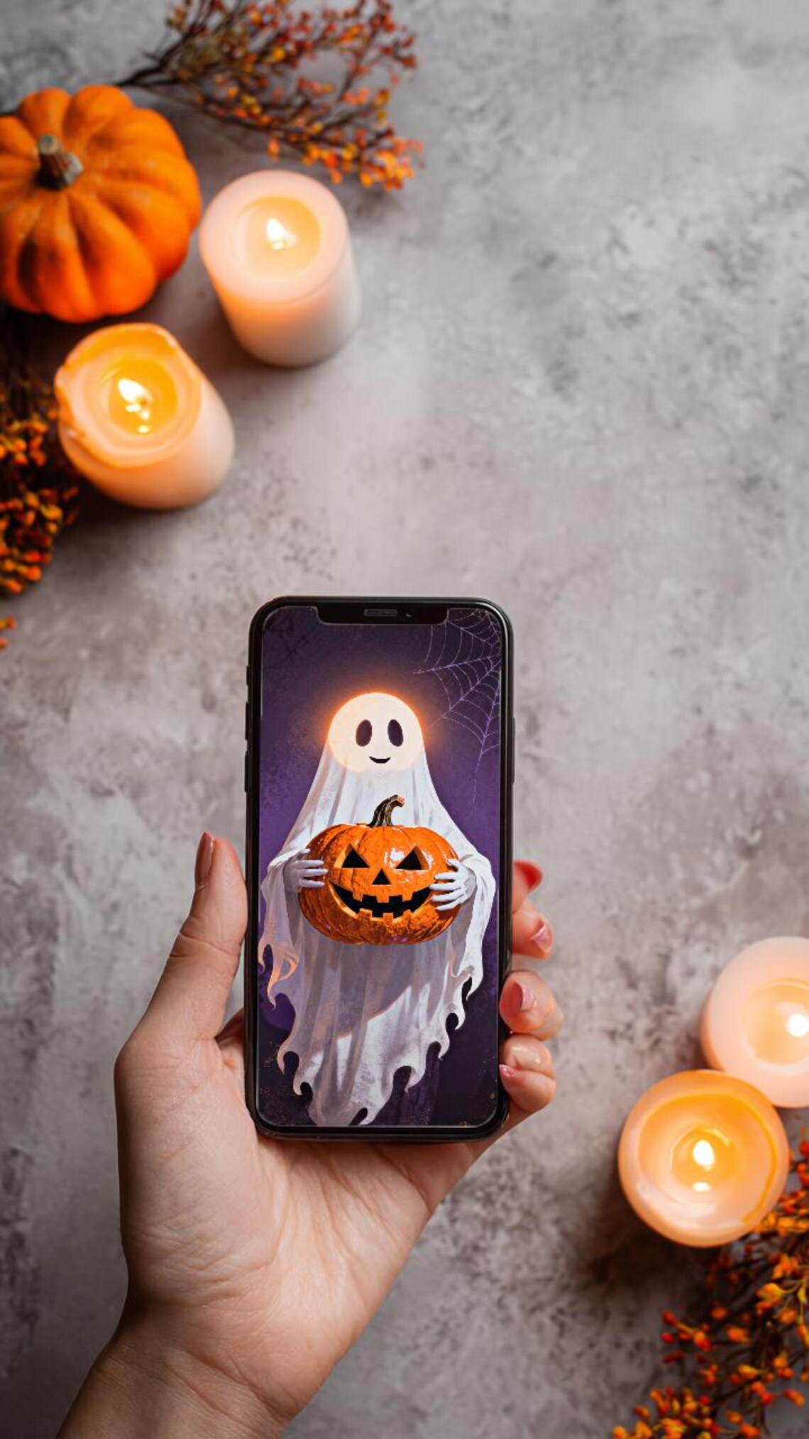 Cute Halloween Ghost Animation Holding Glowing Pumpkin Jack O Lantern ...
