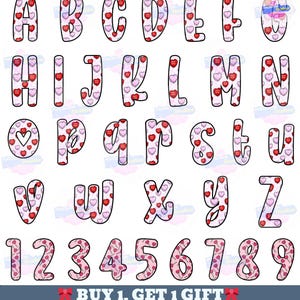 Valentine Alphabet Png Bundle, 4 PNG Valentines Fonts, Valentine ...