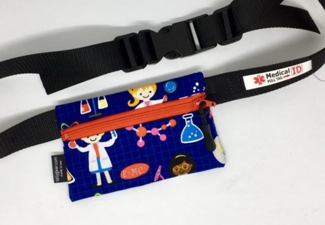 Kids Insulin Pump, Dexcom, Waist Pack With Medical ID Pull Tag- Girl ...
