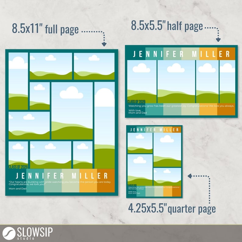 Senior Yearbook Ad Template | Canva Template (full, Half, Quarter,a4 ...