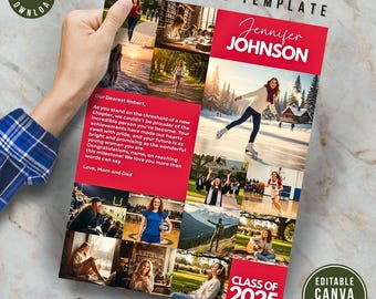 Senior Yearbook Ad Template - Full Page | Photo Collage & Message ...