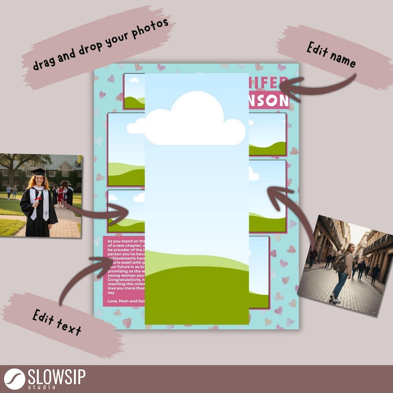 Senior Yearbook Ad Template Design - Full Page | Photo Collage ...