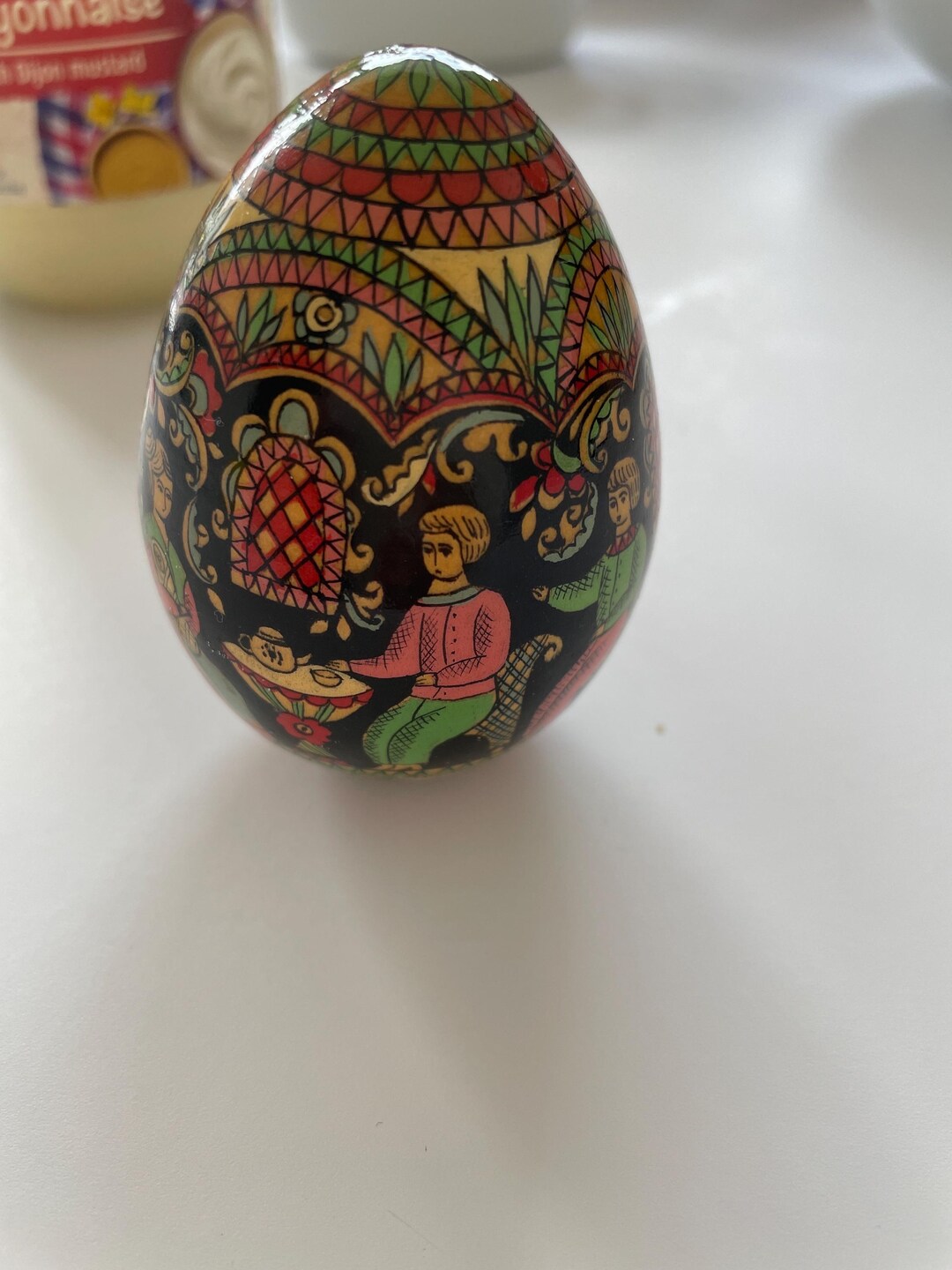 Vintage Hand-painted Wooden Easter Egg: Signed Folk Art Decor, 1996 - Etsy