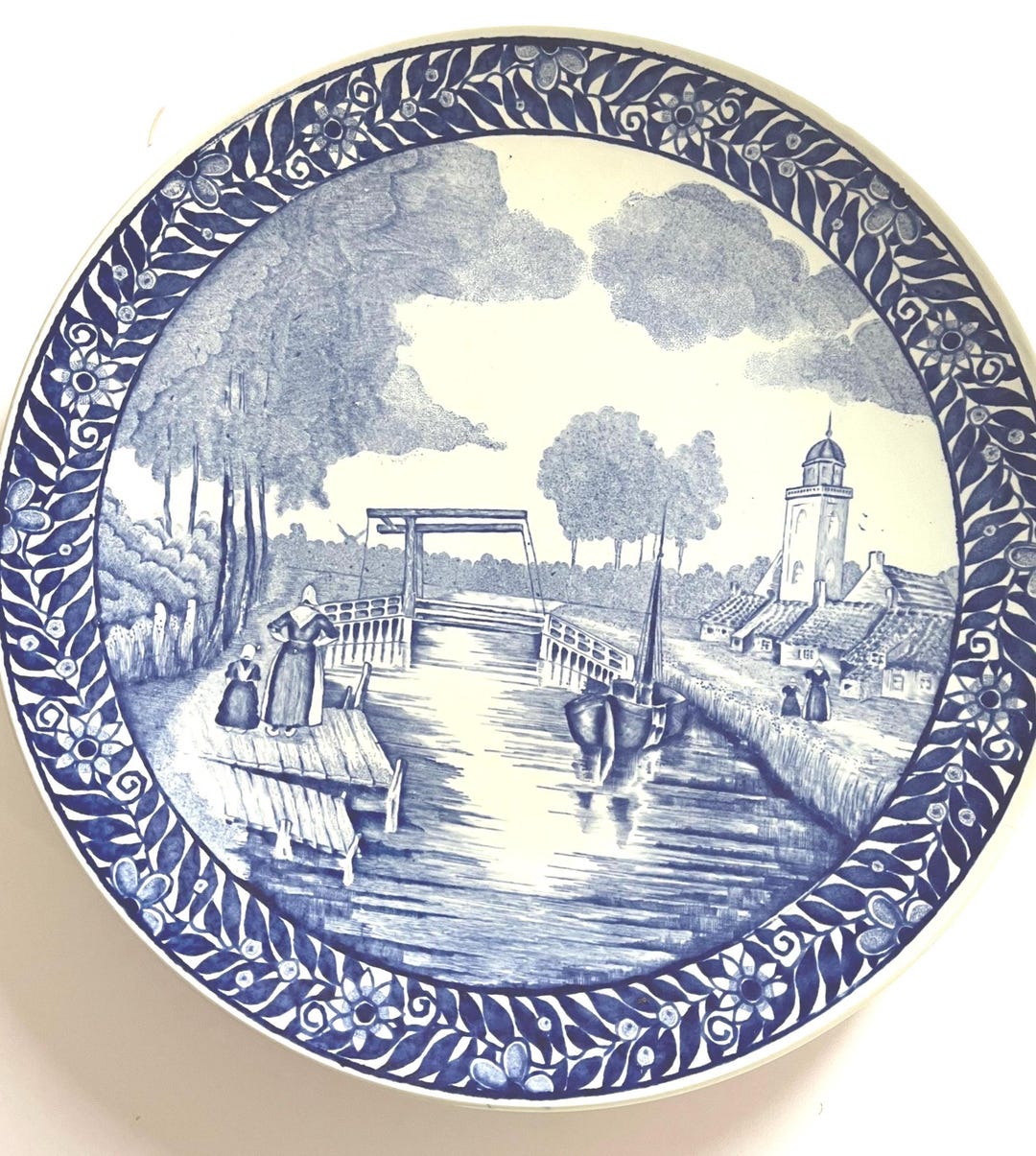 Vintage Boch Delft Blue Plate – Belgian Canal Scene Wall Art - Etsy