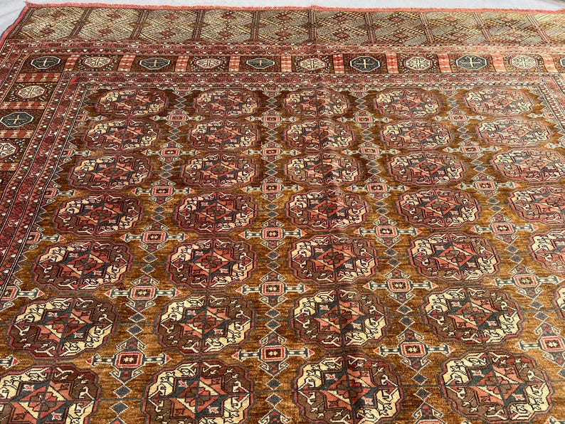 1920s Turkmen Tekke Ersari Rug, Silk Highlights, Hand Knotted Wool, 6'6 ...