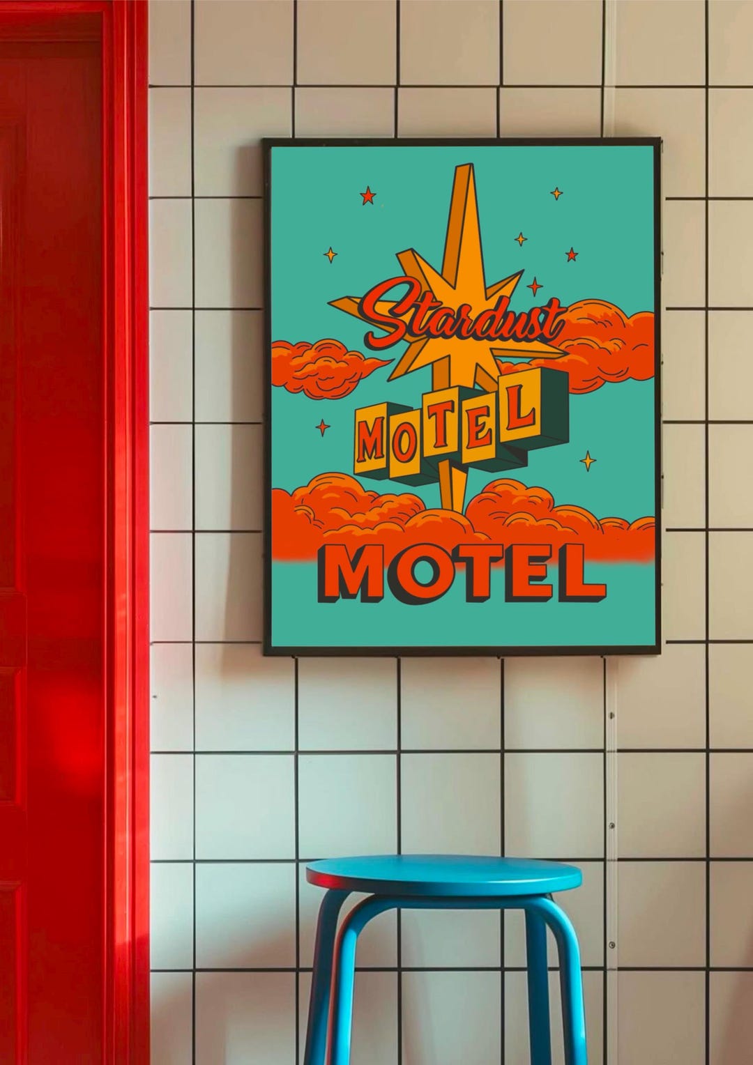 Stardust Motel Retro Poster - Etsy