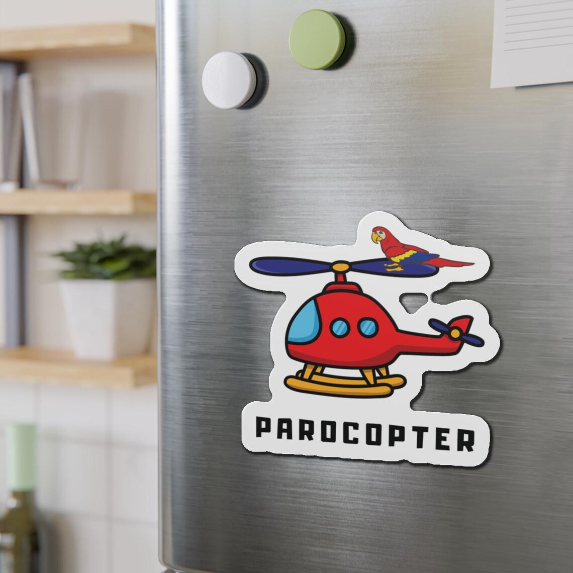 Parocopter Die-cut Magnet - Fun Aviation Decor for Kids, Unique Gifts ...