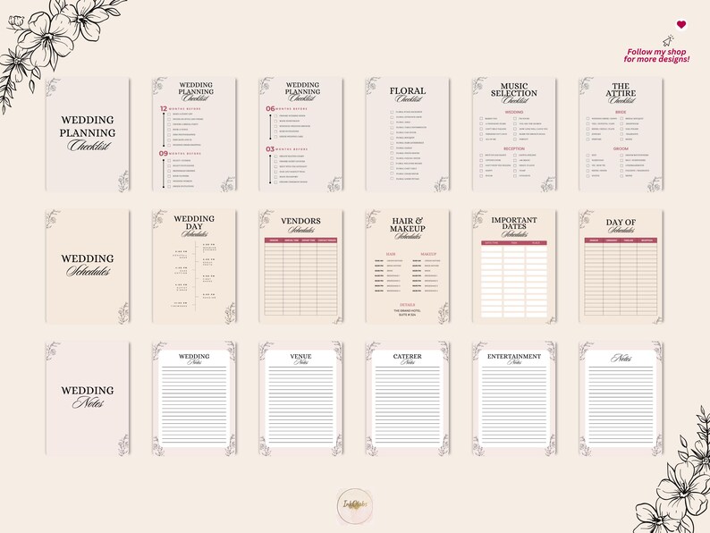 Ultimate Wedding Planner Printable | Budget, Guest List (instant ...