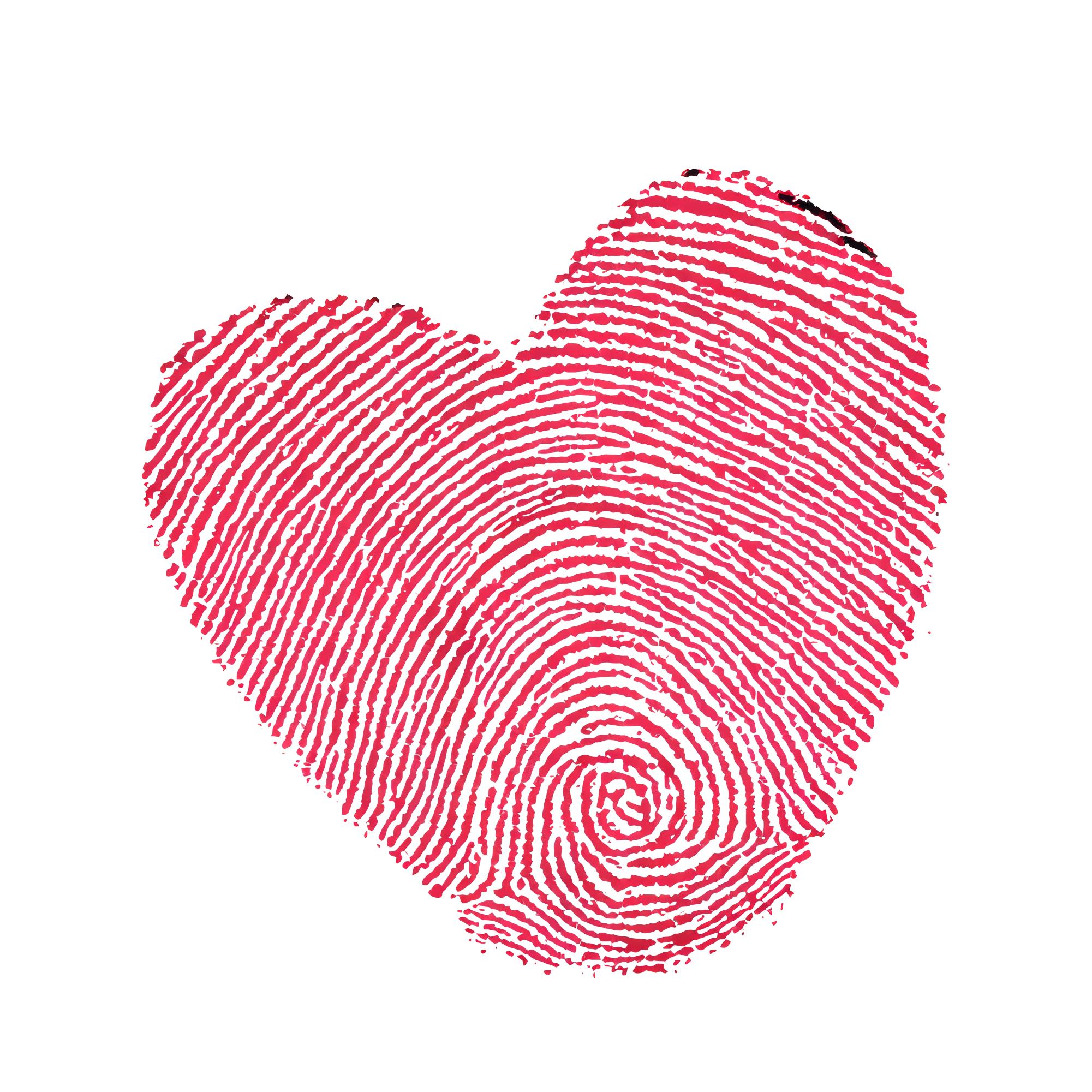 Fingerprint Heart Clipart, Romantic Love Symbol, 16 Pngs | Digital ...