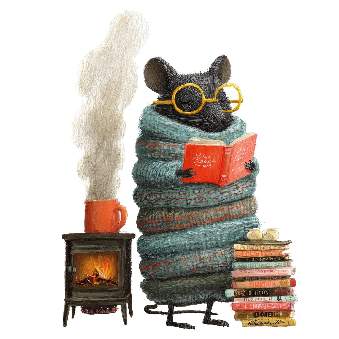 Cozy Winter Mouse Clipart: Winter Animals, 28 Pngs | Digital Download ...
