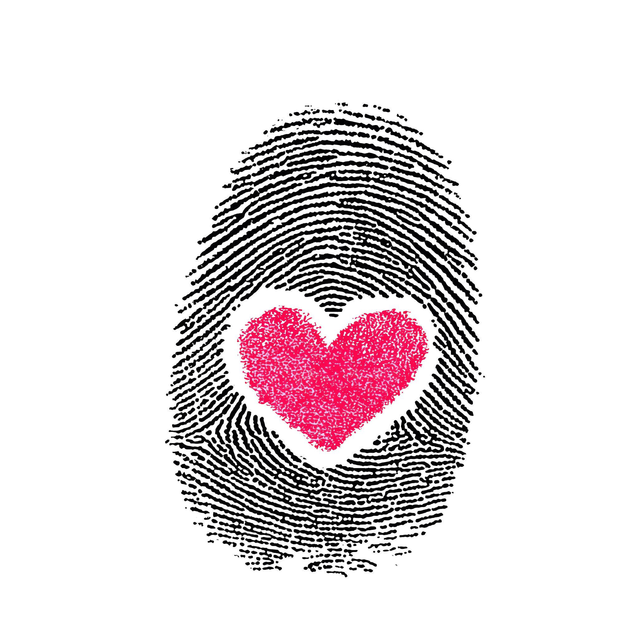 Fingerprint Heart Clipart, Romantic Love Symbol, 16 Pngs | Digital ...
